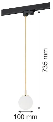 Argon 4308 - Lustr na tyči do lištového systému BANG 1xG9/6W/230V mosaz