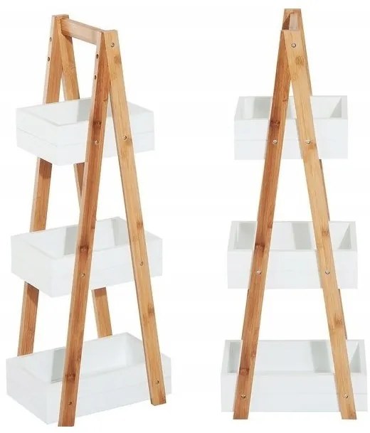 Tutumi Regál Bamboo malý - bílý