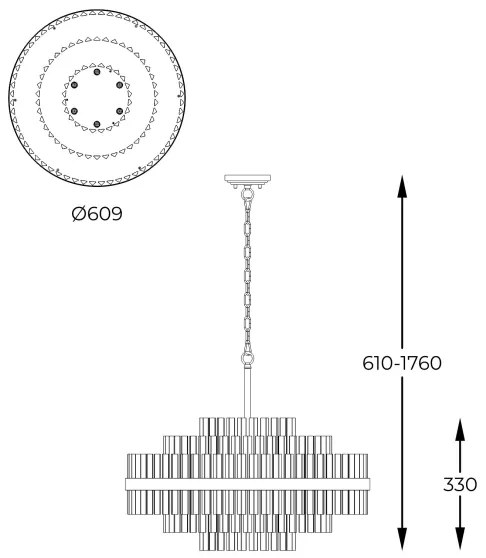 Zuma Line P0567-12A-2GAC - Lustr na řetězu CONSTANTINOPLE 12xG9/28W/230V zlatá