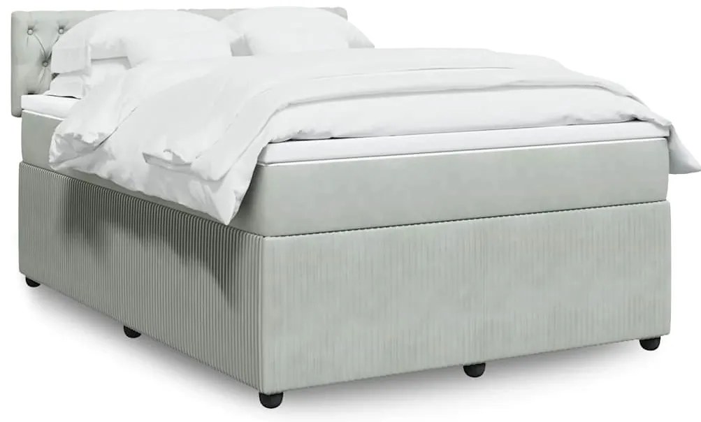 Box spring postel s matrací světle šedá 160x200 cm samet 3287788