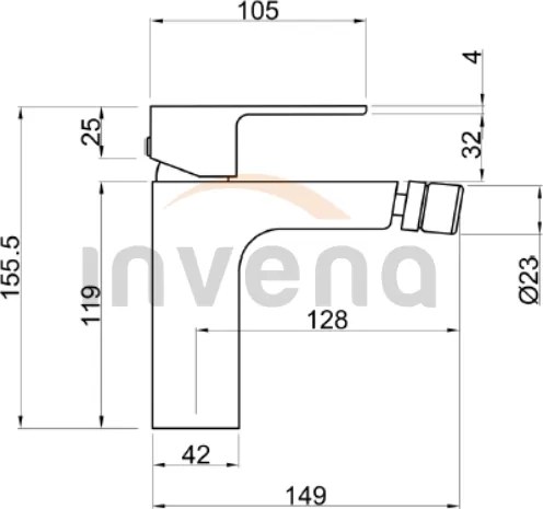 Invena Nyks, stojánková bidetová baterie, chrom lesklý, INV-BB-28-001-S