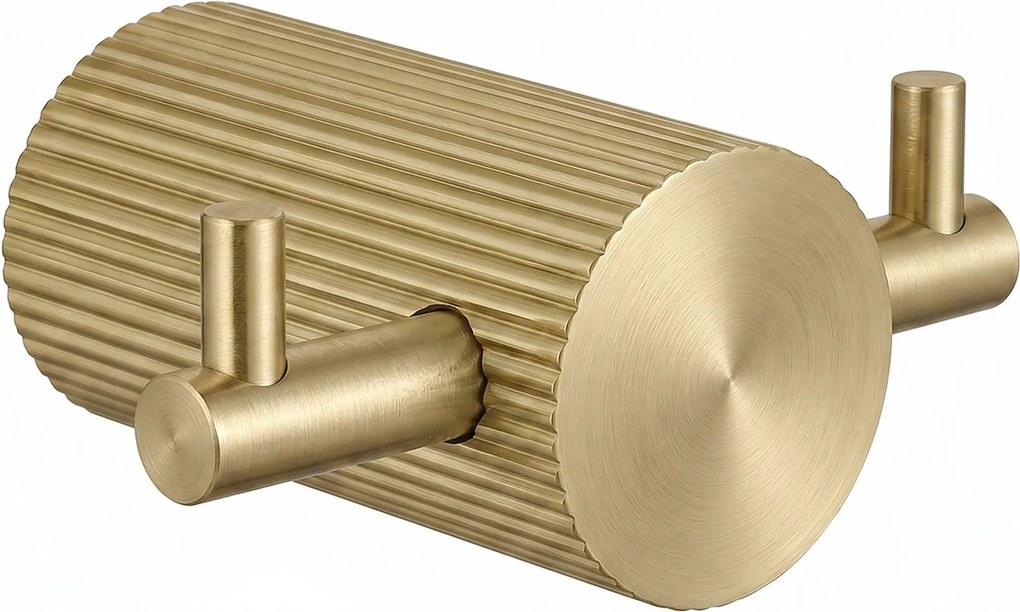 Rea Solo, nástěnný koupelnový 2-háček 64104A, zlatá matná, REA-84202