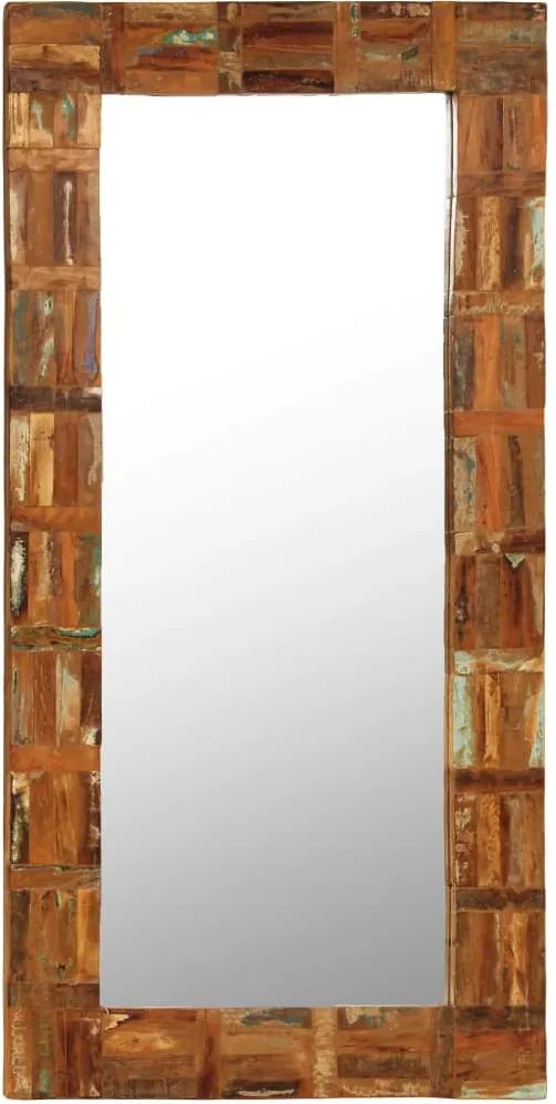 Nástěnné zrcadlo Mawrick z masivního recyklovaného dřeva | 60x120 cm