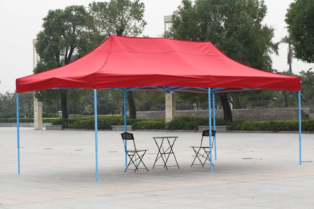 Skládací zahradní pavilon - různé typy - 2,9x5,7m - červená - pavilon