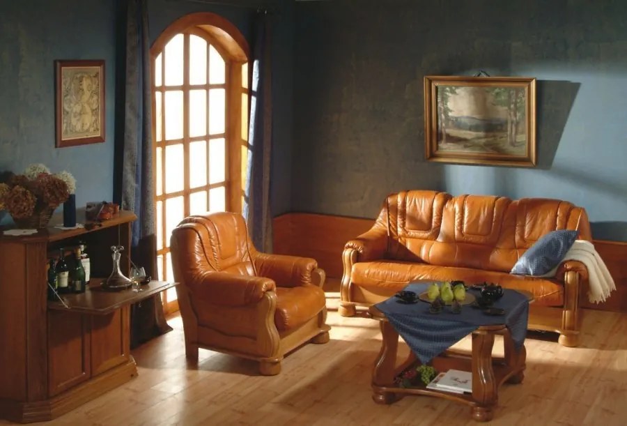 Casarredo - Komfort nábytek Dvoumístná pohovka MONROE kůže | potah: kůže Cappuccino,barva: moření 5