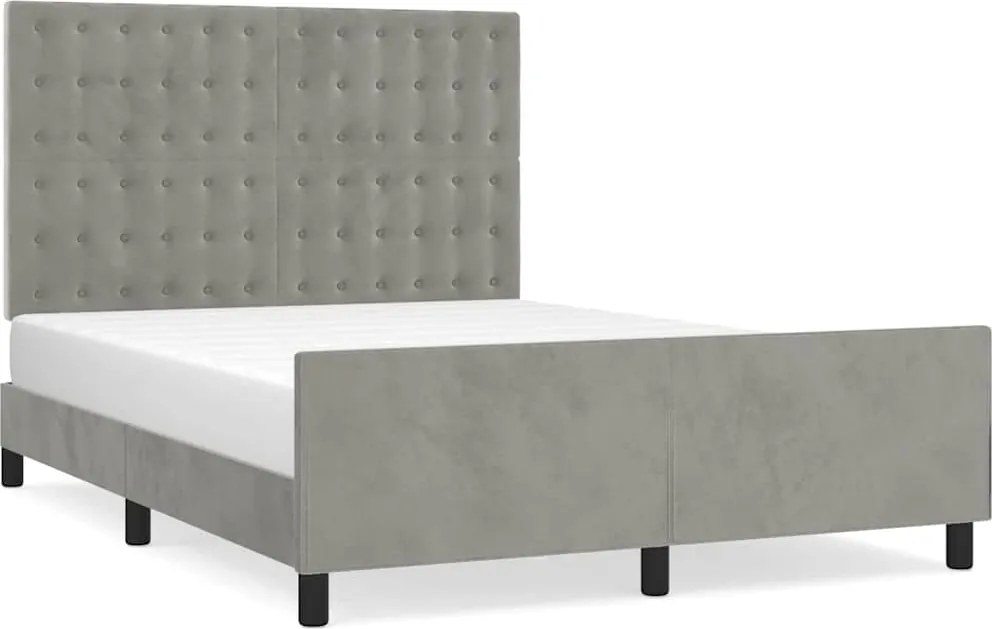 Rám postele bez matrace světle šedý 140 x 190 cm samet 3125995