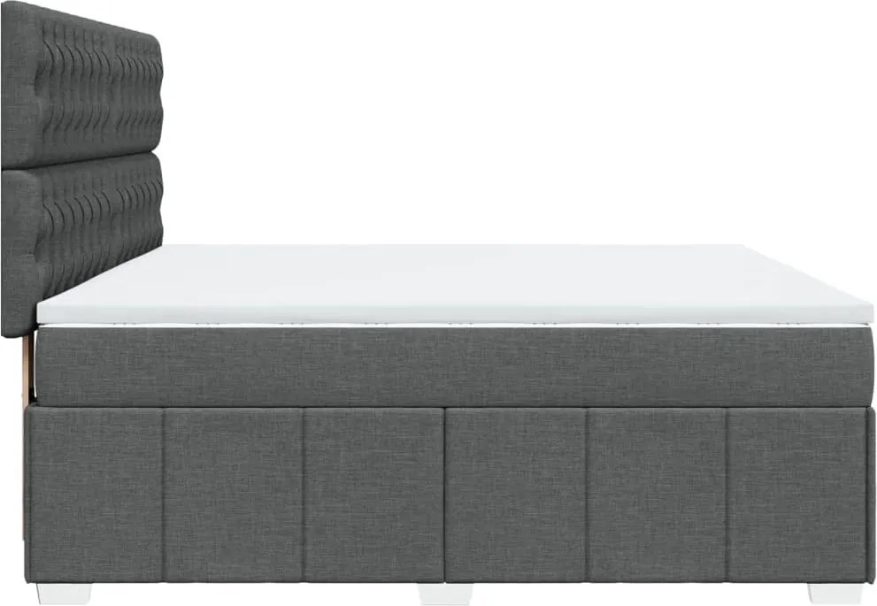 Box spring postel s matrací tmavě šedá 180x200 cm textil 3291755