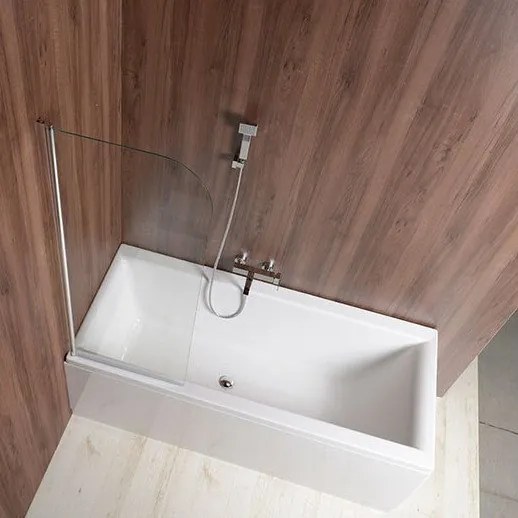 Aqualine Aqualine, VILMA vanová zástěna 600x1400 mm, chrom, čiré sklo, AQ6014