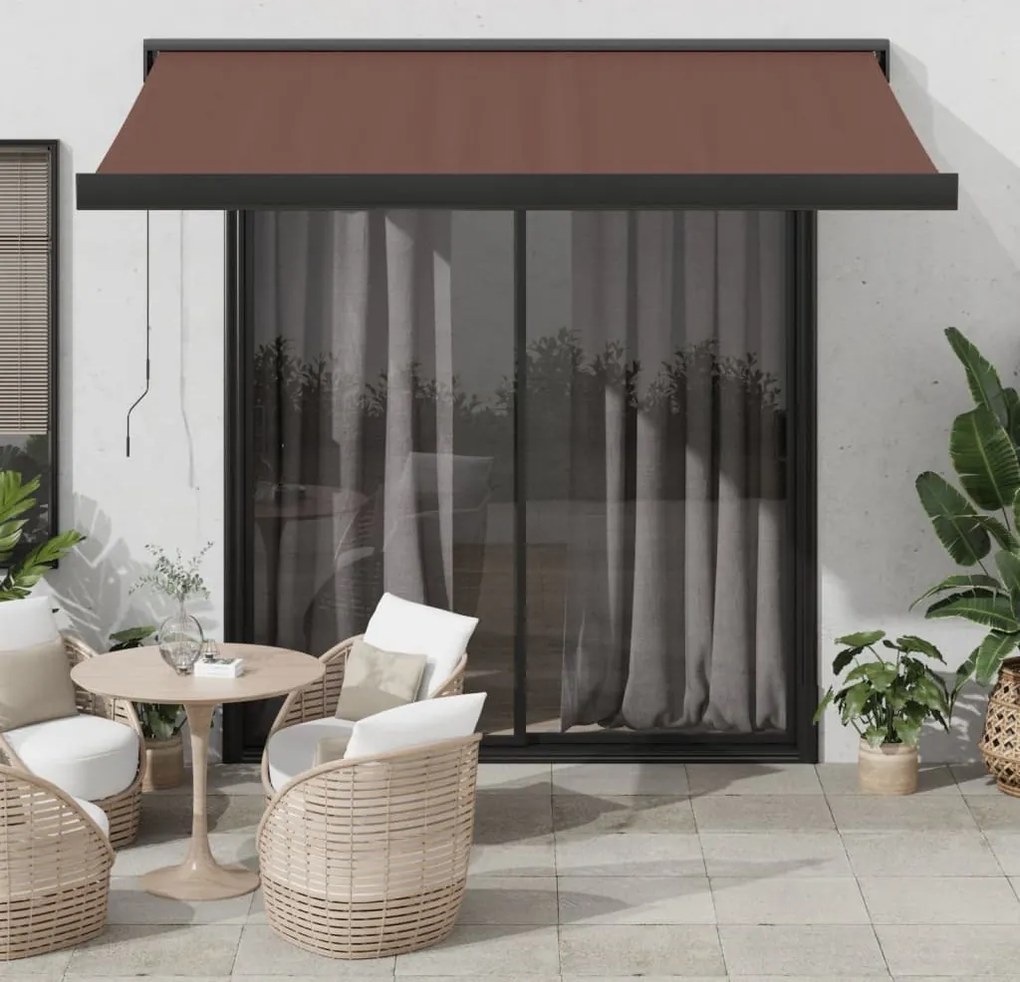 vidaXL Kazetová markýza na ruční ovládání 350 cm [3052671] Barva: Krémová (bílý rám)