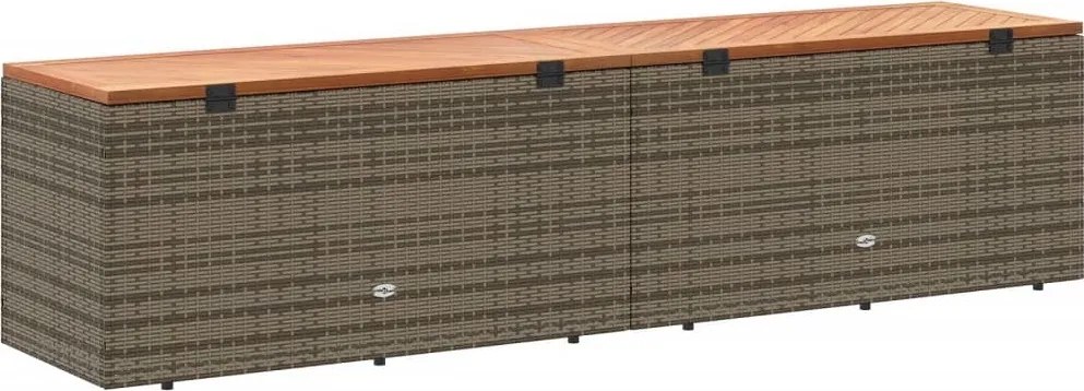 vidaXL Zahradní úložný box 220x50x54 cm polyratan akáciové dřevo [365959] Barva: Černá