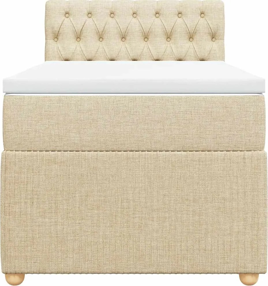 Box spring postel s matrací krémová 100 x 200 cm textil 3287379