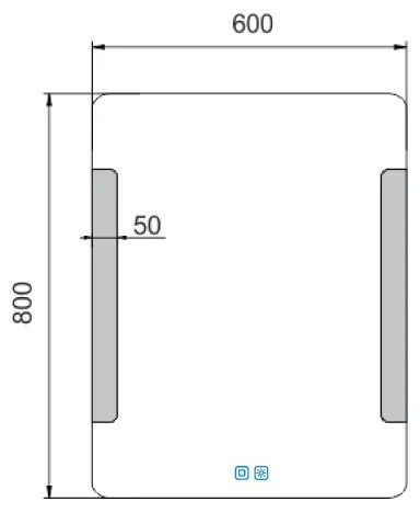 Nimco LED zrcadlo 600x800 se dvěma dotykovými senzory - ZP 18002VX