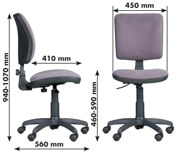 Pracovní židle Milano II s područkami, červená