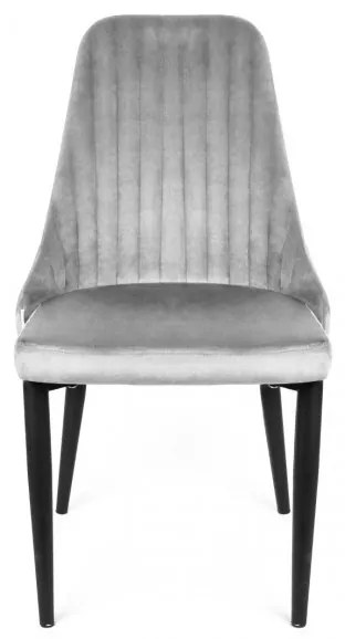 Židle LOUIS sametová šedá ALL 925485