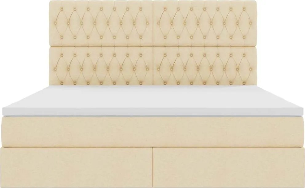 Postel s úložným prostorem a matrací Krémová 160 x 200 cm 3371857