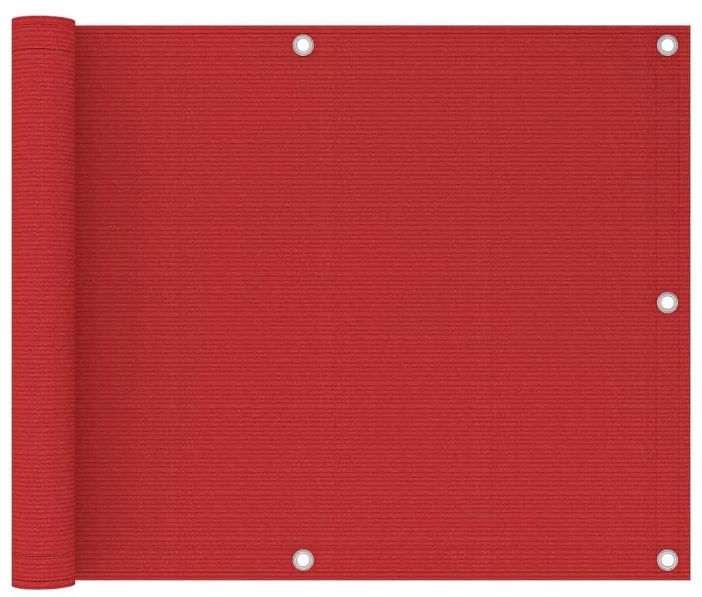 vidaXL Balkónová zástěna červená 75 x 300 cm HDPE