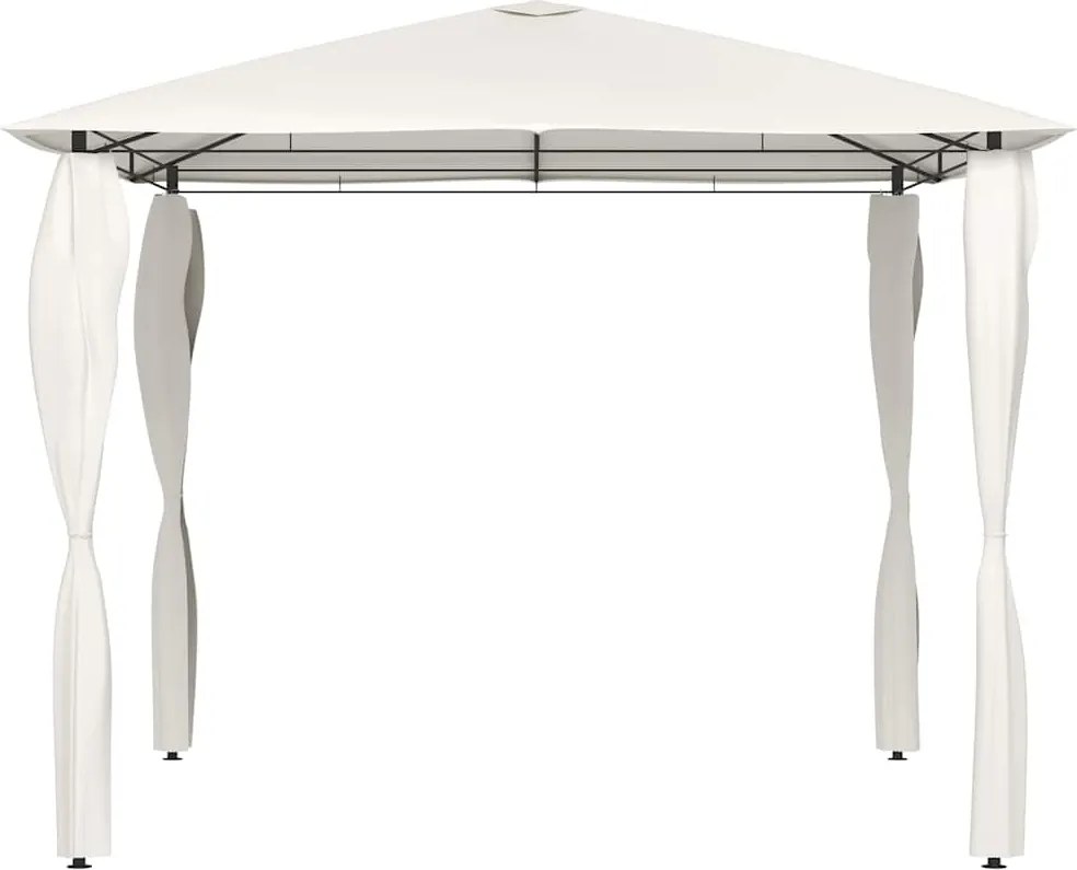 Altán s krytými sloupky 3 x 3 x 2,6 m krémový 160 g/m² 313605