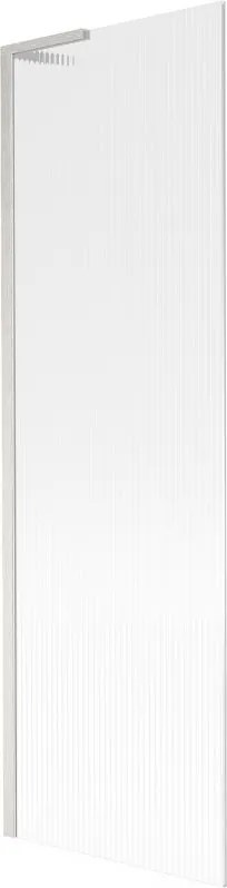 Mexen Next L, 1-křídlová vanová zástěna 60 x 150 cm, 6mm sklo s žebrovým vzorem, 6mm čiré sklo, profil broušená ocel, 895-060-000-03-09-97
