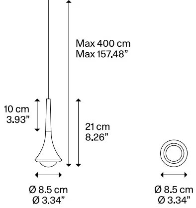 Lodes Rain cluster, závěsné svítidlo ve tvaru kapky černá/broušený chrom, 1x11W LED 2700K stmívatelné, výška 21cm