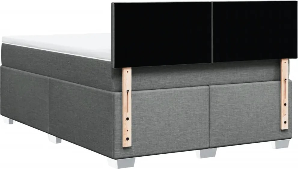 Box spring postel s matrací tmavě šedá 140x200 cm textil 3285905