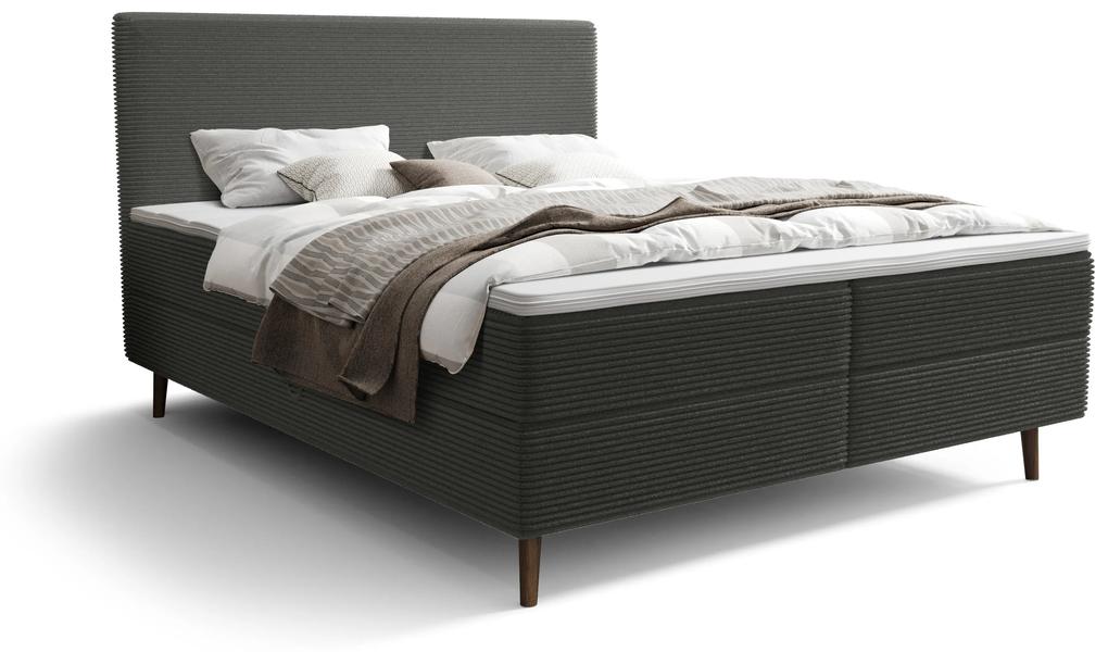 Jednolůžková postel 120 cm Napoli Comfort (tmavě zelená) (s roštem, s úl. prostorem). 1082521