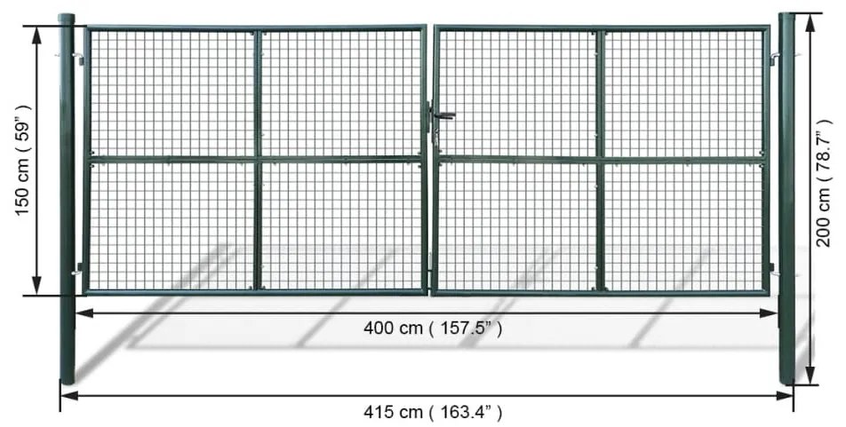 vidaXL Marketos Pletivá zahradní branka 400 x 150 cm