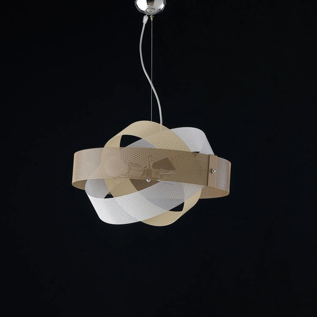 Light for home - Závěsné svítidlo na lanku BL126-2-BT Rete, 2 X 60 Watt Max, bílá, jasna hnědá, 2 X 60 W, E27, Bílá, HOLUBIČÍ ŠEDÁ