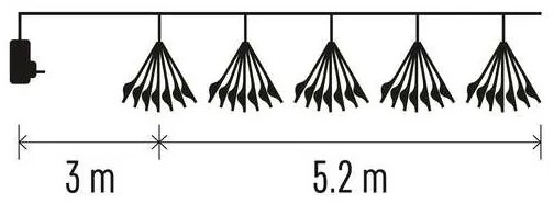 LED Vánoční řetěz 300xLED/8,2m studená bílá