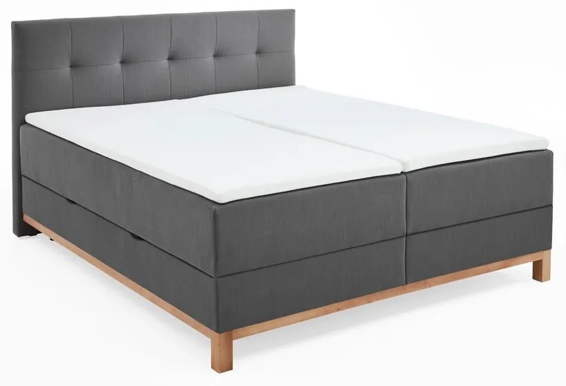 Tmavě šedá boxspring postel s úložným prostorem 180x200 cm Catania - Meise Möbel