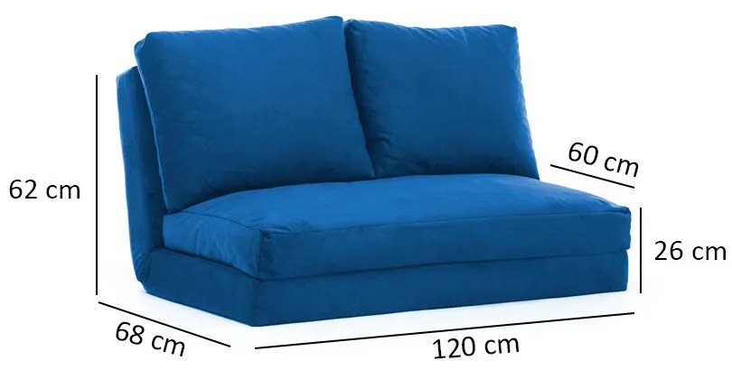 Hanah Home Rozkládací futonová pohovka TAIDA modrá 859FTN1266