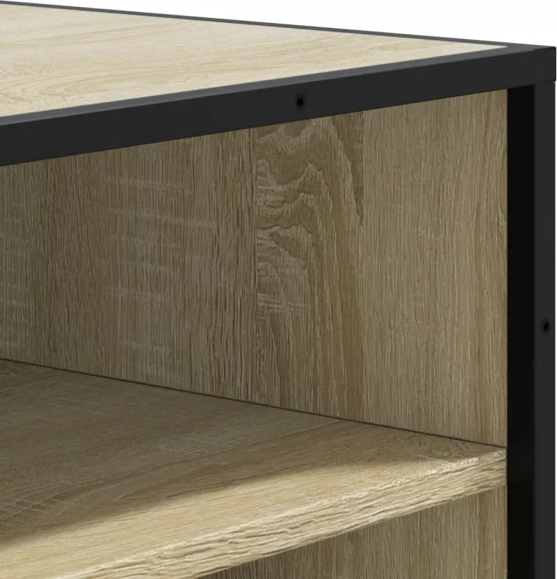 Botník dub sonoma 75 x 38 x 97,5 cm kompozitní dřevo a kov 3300871