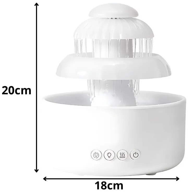 Verk Group Zvlhčovač vzduchu difuzér led lampa aromaterapie fontána bezdrátové