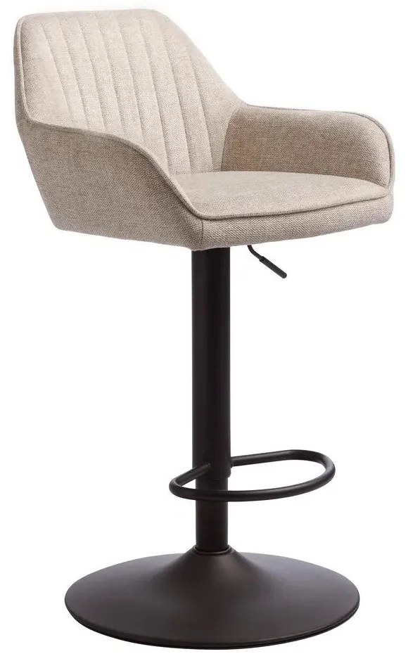 Béžová čalouněná barová židle s nastavitelnou výškou/s područkami (výška sedáku 65 cm) Nolan – Unique Furniture