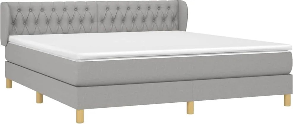 Box spring postel s matrací světle šedá 180 x 200 cm textil 3127061