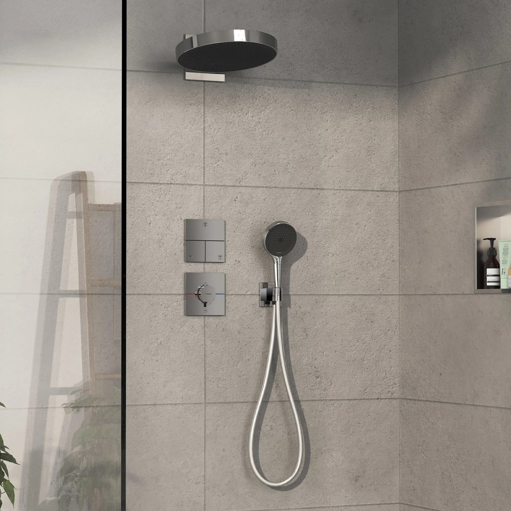 Hansgrohe ShowerSelect Comfort E, termostat pod omítku pro 1 spotřebič a další výtok, chromová, HAN-15575000