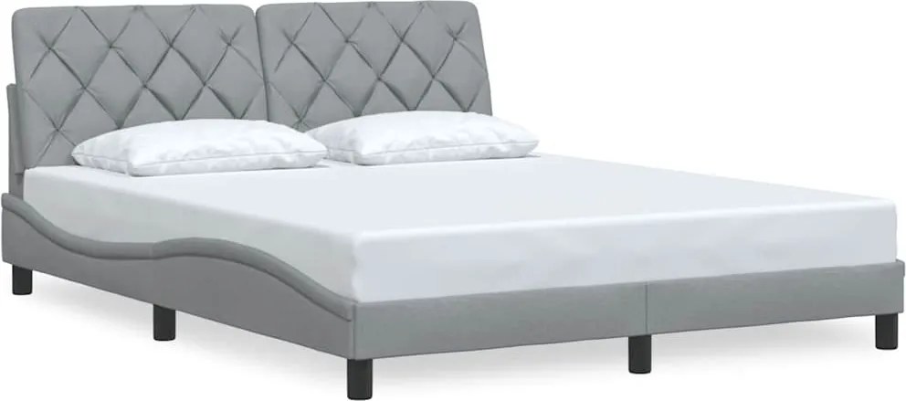 Rám postele bez matrace světle šedý 160 x 200 cm textil 3310608