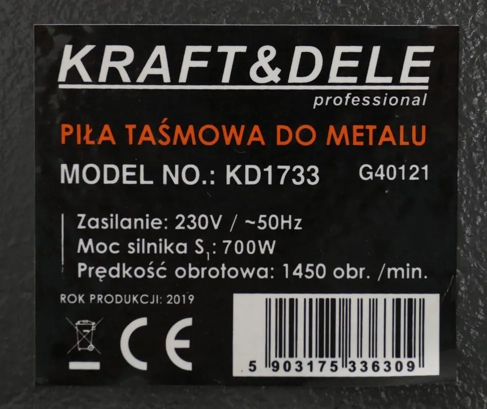 Kraft&Dele Pásová pila na kov, 700W, KD1733 KD1733