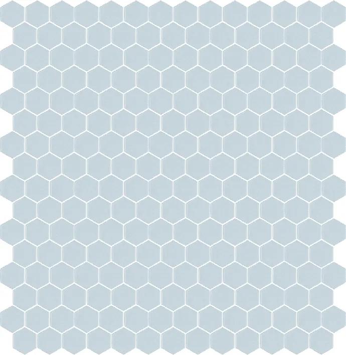 Hisbalit Skleněná mozaika modrá Mozaika 315B SATINATO hexagony 2,3x2,6 (33,33x33,33) cm - HEX315BLH