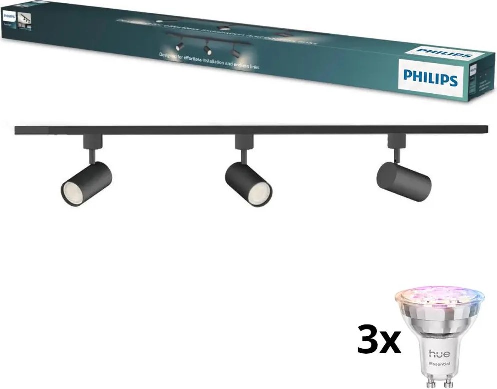 Philips - LED Stm. bodové svítidlo v lišt sys EASYLINK 3xGU10/4,7W/230V 1m černá