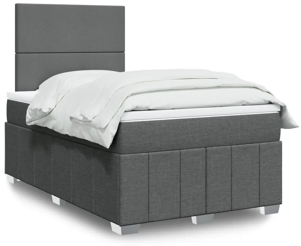 Box spring postel s matrací tmavě šedá 120x200 cm textil 3291629