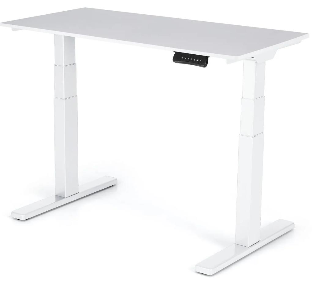 Výškově nastavitelný stůl Liftor 3segmentové nohy premium bílé,   deska 1180 x 600 x 18 mm bílá