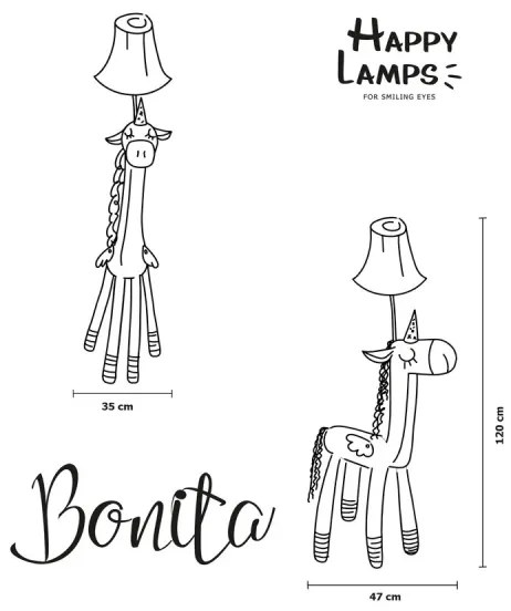 Happy Lamps - LED Dětská stojací lampa BONITA LED/5,4W/230V jednorožec