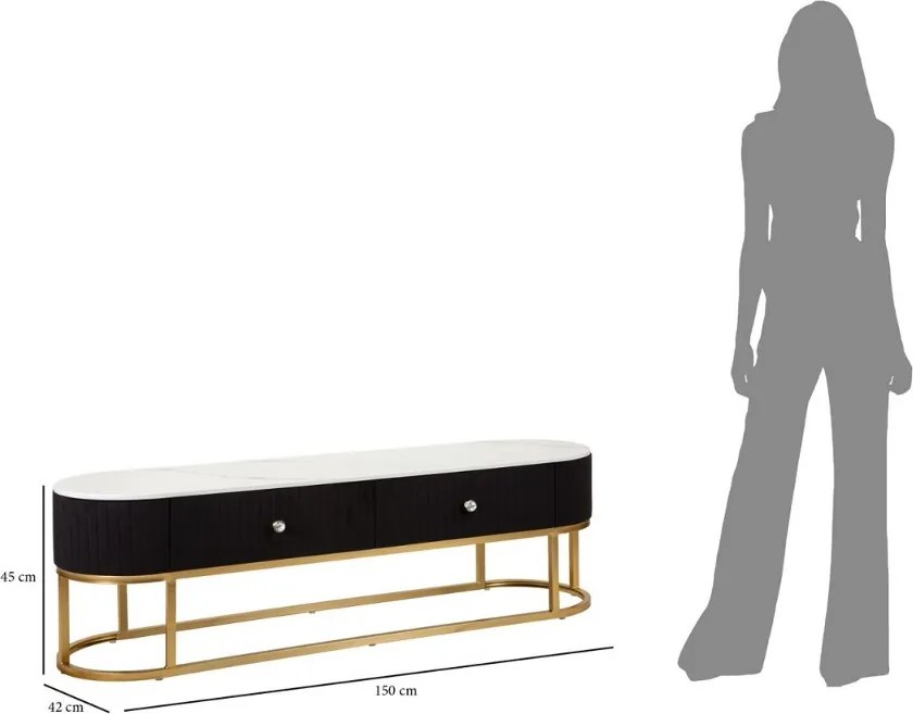 Designový TV stolek Hadassah 150 cm vícebarevný