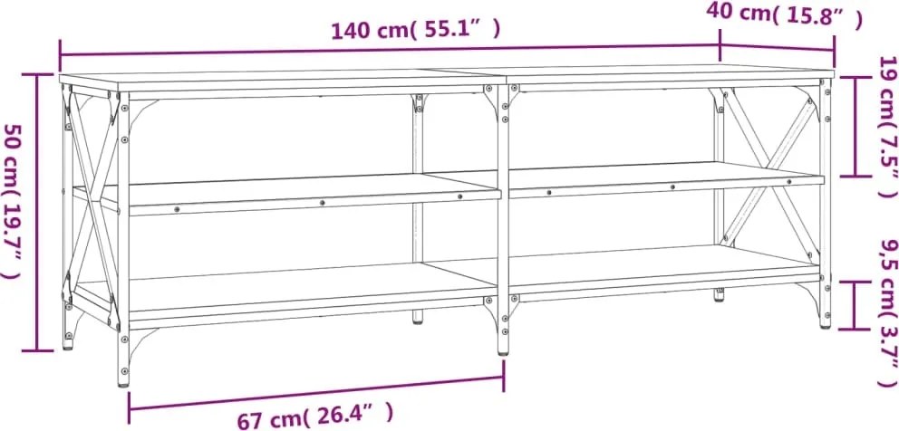 vidaXL TV skříňka 140 x 40 x 50 cm kompozitní dřevo [826727] Barva: Černá