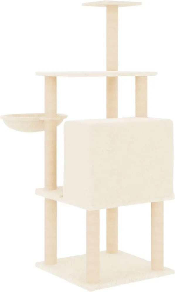 Škrabadlo pro kočky se sisalovými sloupky krémové 132 cm 171726