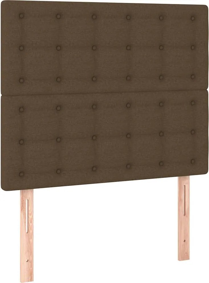 Box spring postel s matrací a LED tmavě hnědá 80x200 cm textil 3135712