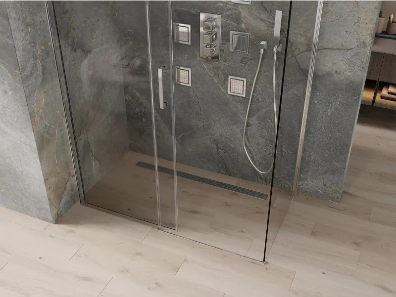 Mexen Omega sprchový kout 150x80cm, 8mm sklo, chromový profil-čiré sklo, 825-150-080-01-00