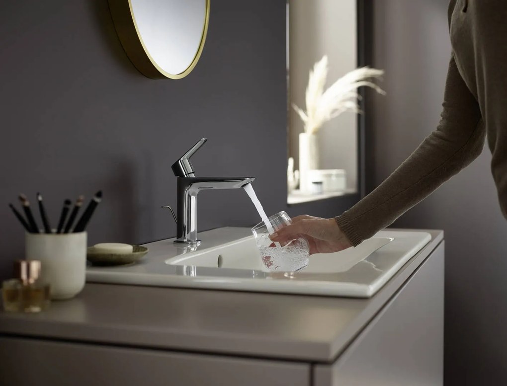 Hansgrohe Logis, umyvadlová baterie Fine 110, s výpustí, EcoSmart, chromová, 71251000