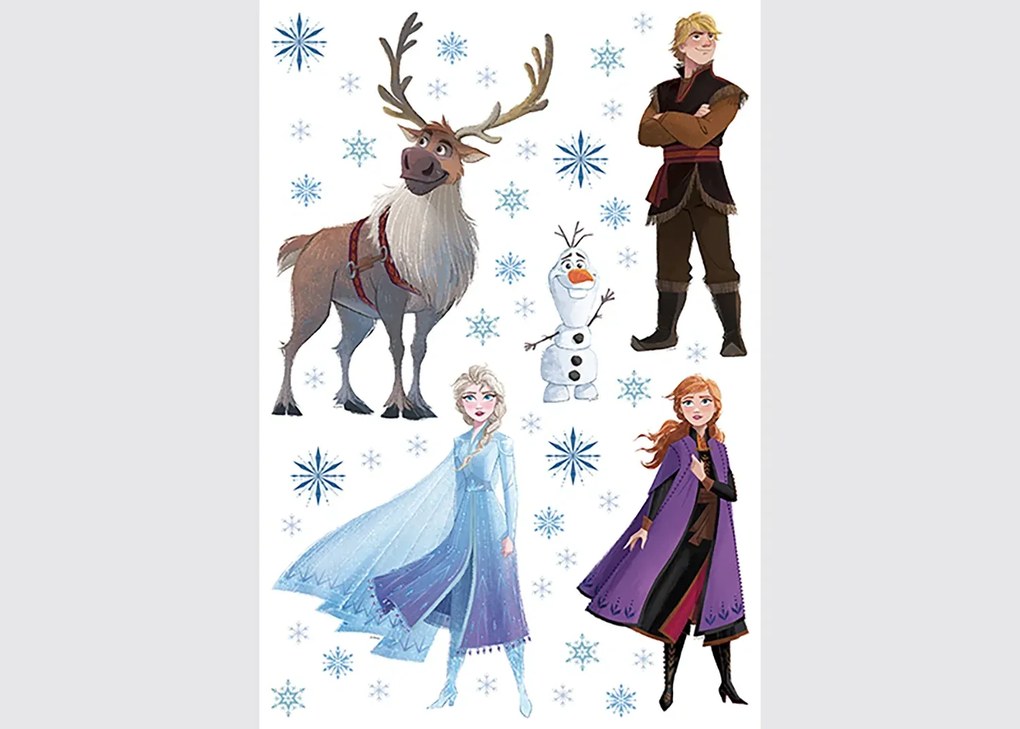 Dětská samolepka na zeď Ledové Království – Kreslené Postavičky, Disney | 42.5 x 65 cm | DDK 1732