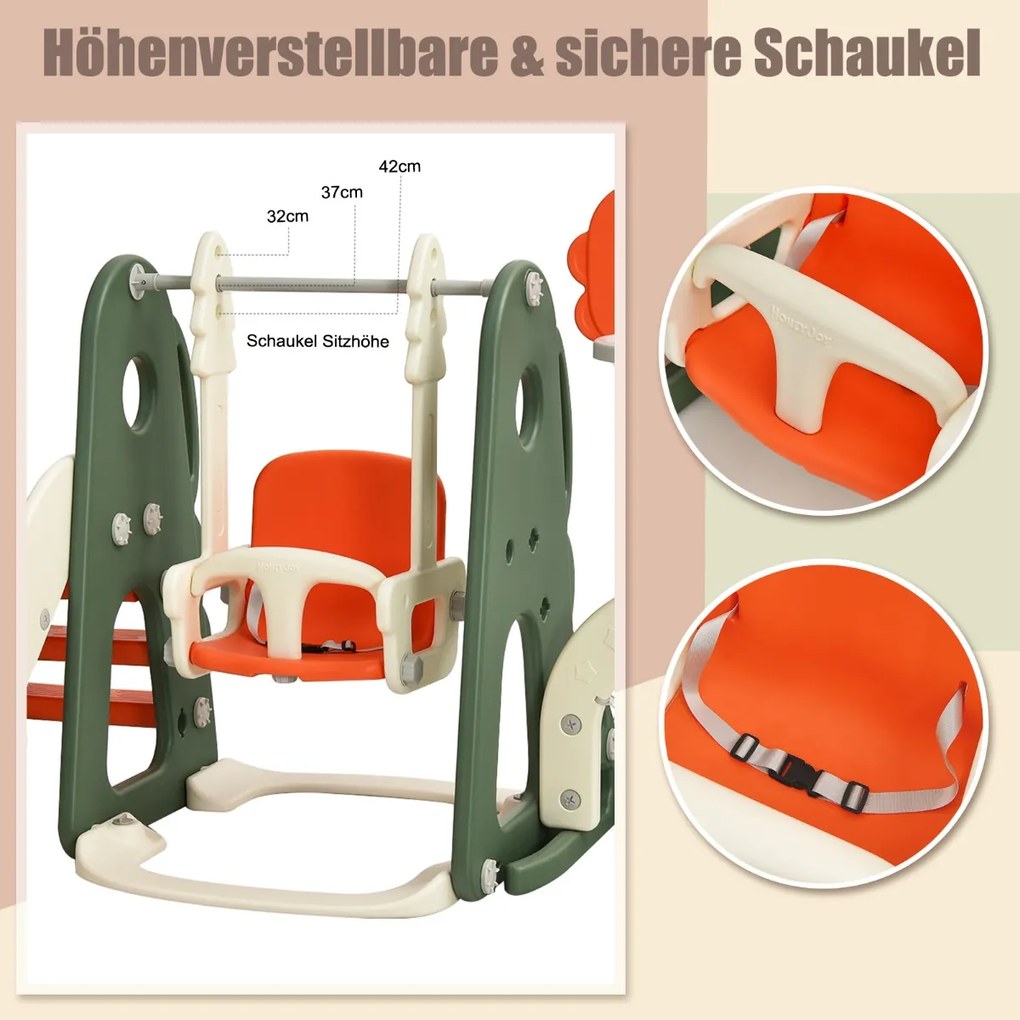 Costway Sada houpaček skluzavka a houpačka pro batolata 172 × 182 × 108-120 cm